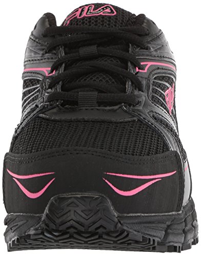 Fila Women's Memory Reckoning 8 Slip Resistant Steel Toe Running Shoe Sr St, Black/Black/KOPK, 7.5