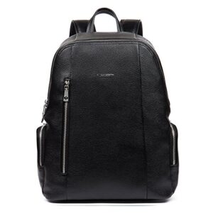 BOSTANTEN Leather Backpack Laptop Travel Camping Shoulder Bag Gym Sports Bags for Men Black