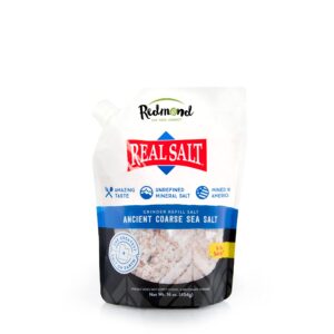 Redmond Real Sea Salt - Natural Unrefined Gluten Free, Coarse Salt with Coarse Grinder (Original Bundle)