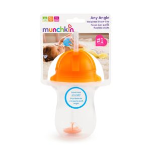 Munchkin Click Lock Any Angle Weighted 2 Piece Straw Cup (Blue/Blue)