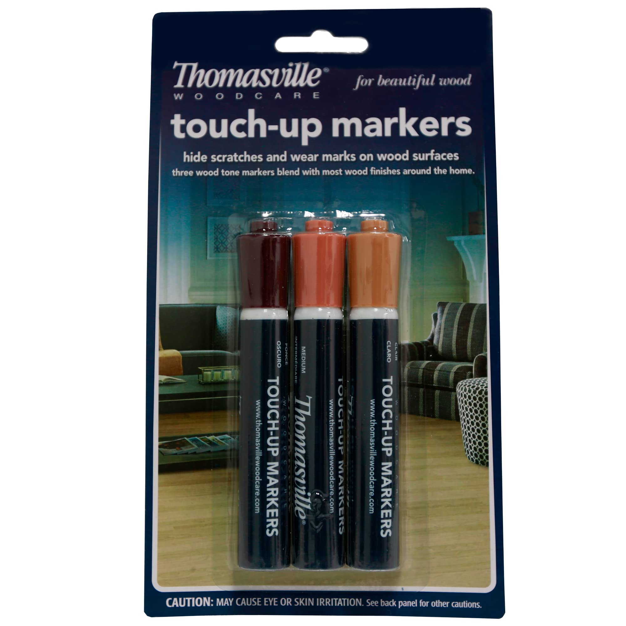 Thomasville Touch-Up Markers - Furniture Scratch Repair Pens, Brown, 3 Pack