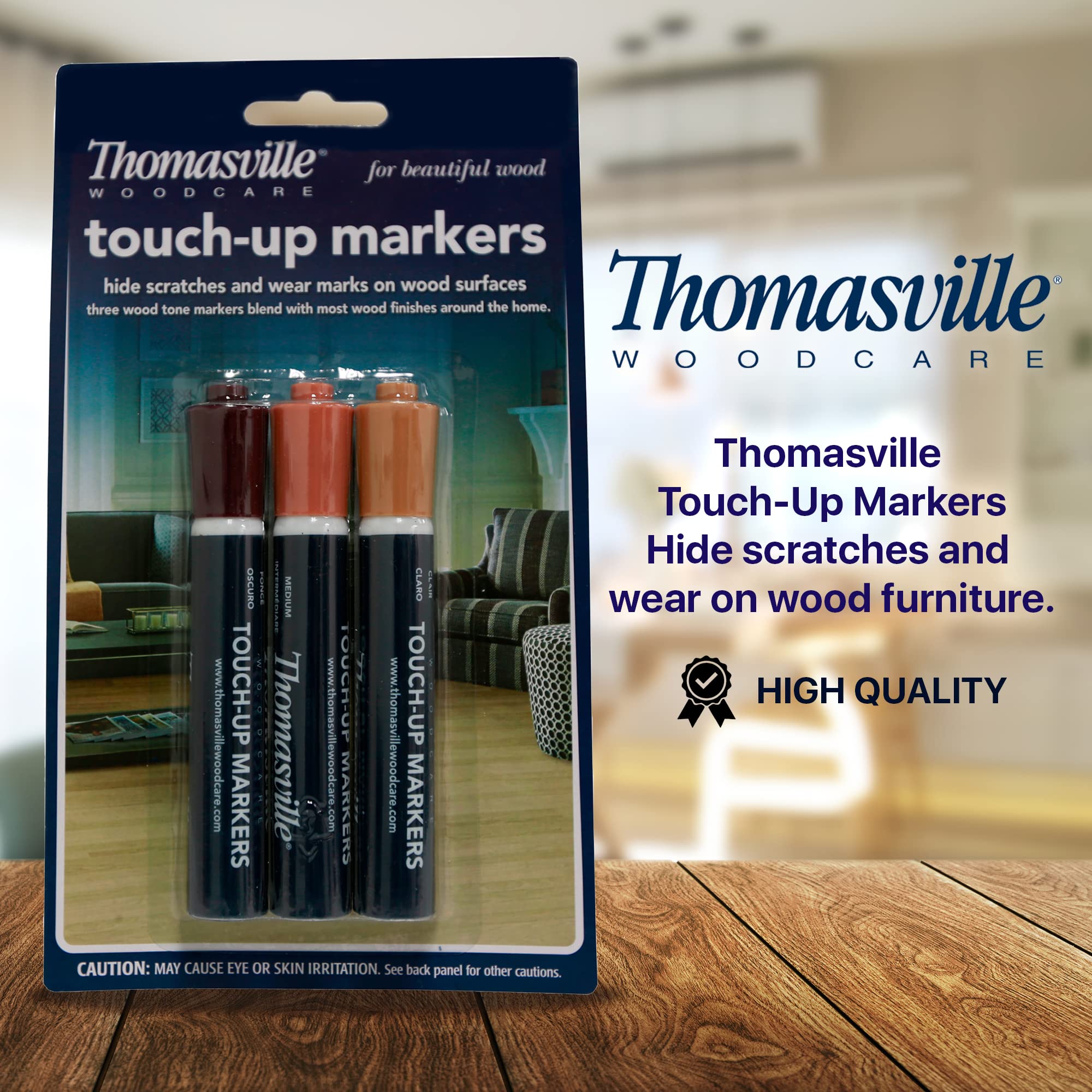 Thomasville Touch-Up Markers - Furniture Scratch Repair Pens, Brown, 3 Pack