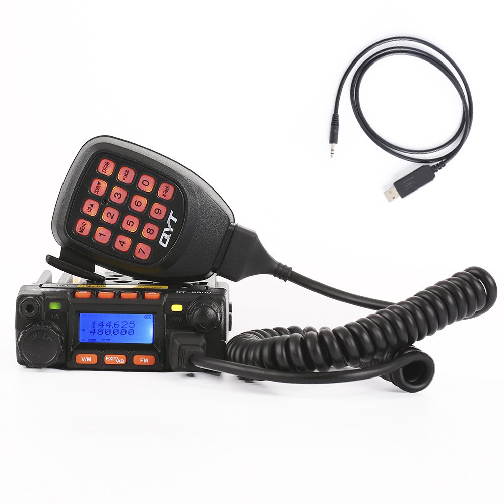 QYT KT-8900 20W Dual Band 2m/70cm Mobile Radios Car Transceiver with Cable