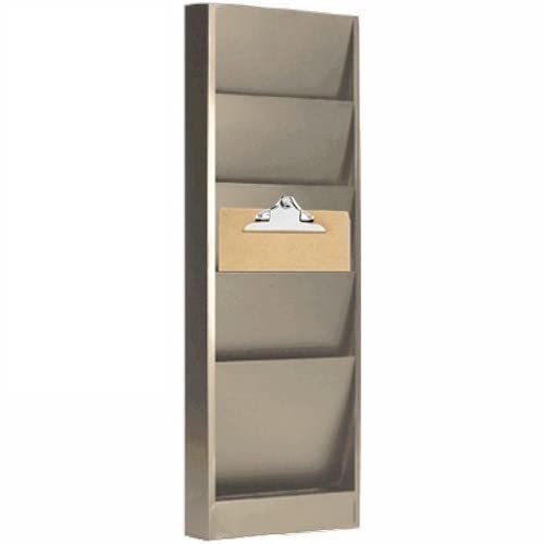 Steel Wall Mounted Clipboard Holder,/ Organizer Rack Falcon Model 204, 4 Pocket-Almond