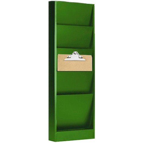 Steel Wall Mounted Clipboard Holder,/ Organizer Rack Falcon Model 204, 4 Pocket-Almond