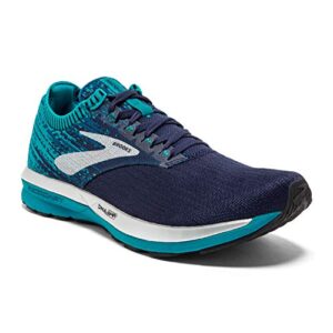 brooks womens ricochet running shoe - navy/blue/white - b - 5.0