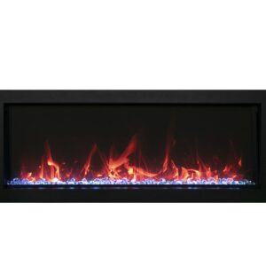 Amantii Panorama Indoor/Outdoor Extra Slim Built In Electric Fireplace (BI-50-XTRASLIM), 50-Inch