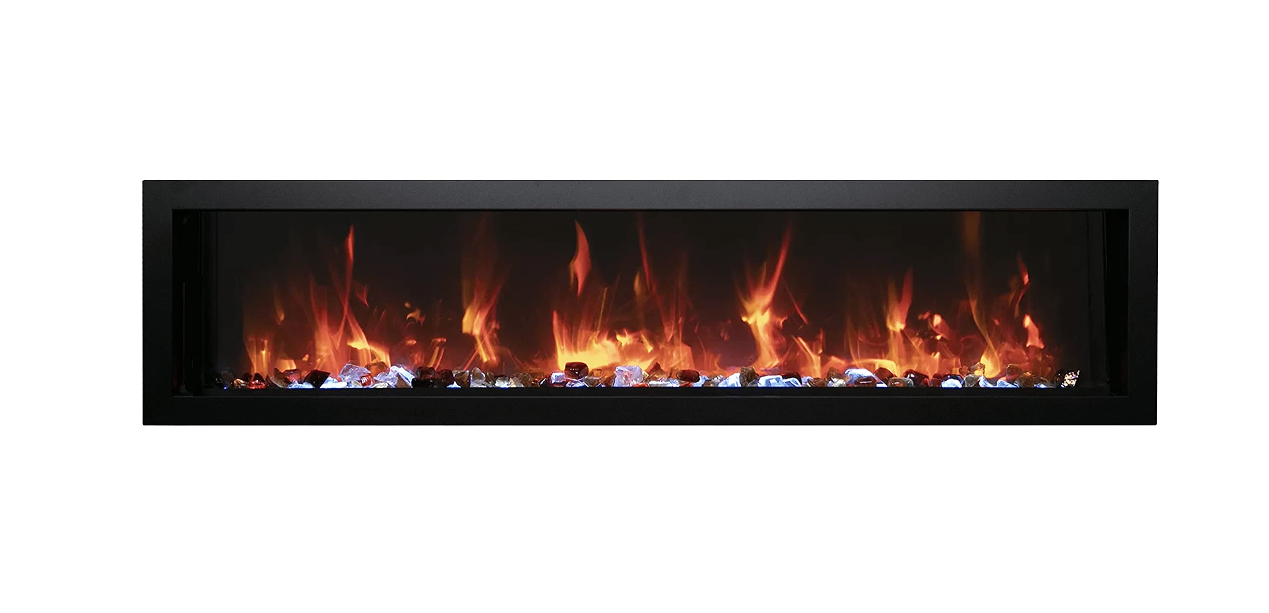 Amantii Panorama Indoor/Outdoor Extra Slim Built In Electric Fireplace (BI-40-XTRASLIM), 40-Inch