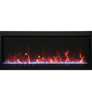 Amantii Panorama Indoor/Outdoor Extra Slim Built In Electric Fireplace (BI-40-XTRASLIM), 40-Inch