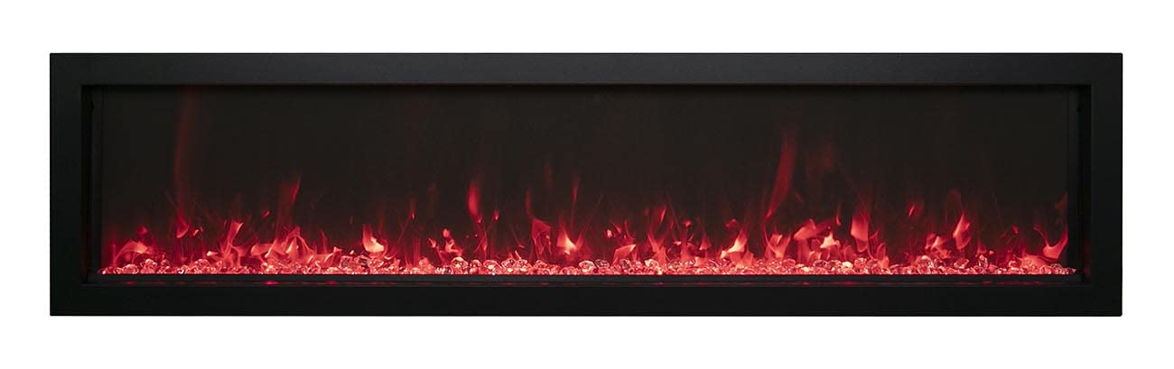 Amantii Panorama Indoor/Outdoor Extra Slim Built In Electric Fireplace (BI-40-XTRASLIM), 40-Inch