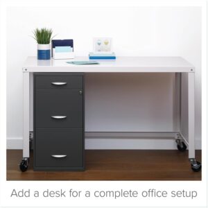 Pemberly Row 3 Drawer 18" Deep Metal File Cabinet in Charcoal