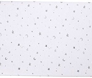 TL Care Printed 100% Cotton Knit Fitted Contoured Changing Table Pad Cover/Sheet - Compatible with Mika Micky Bassinet, Gray Stars and Moons, for Boys and Girls