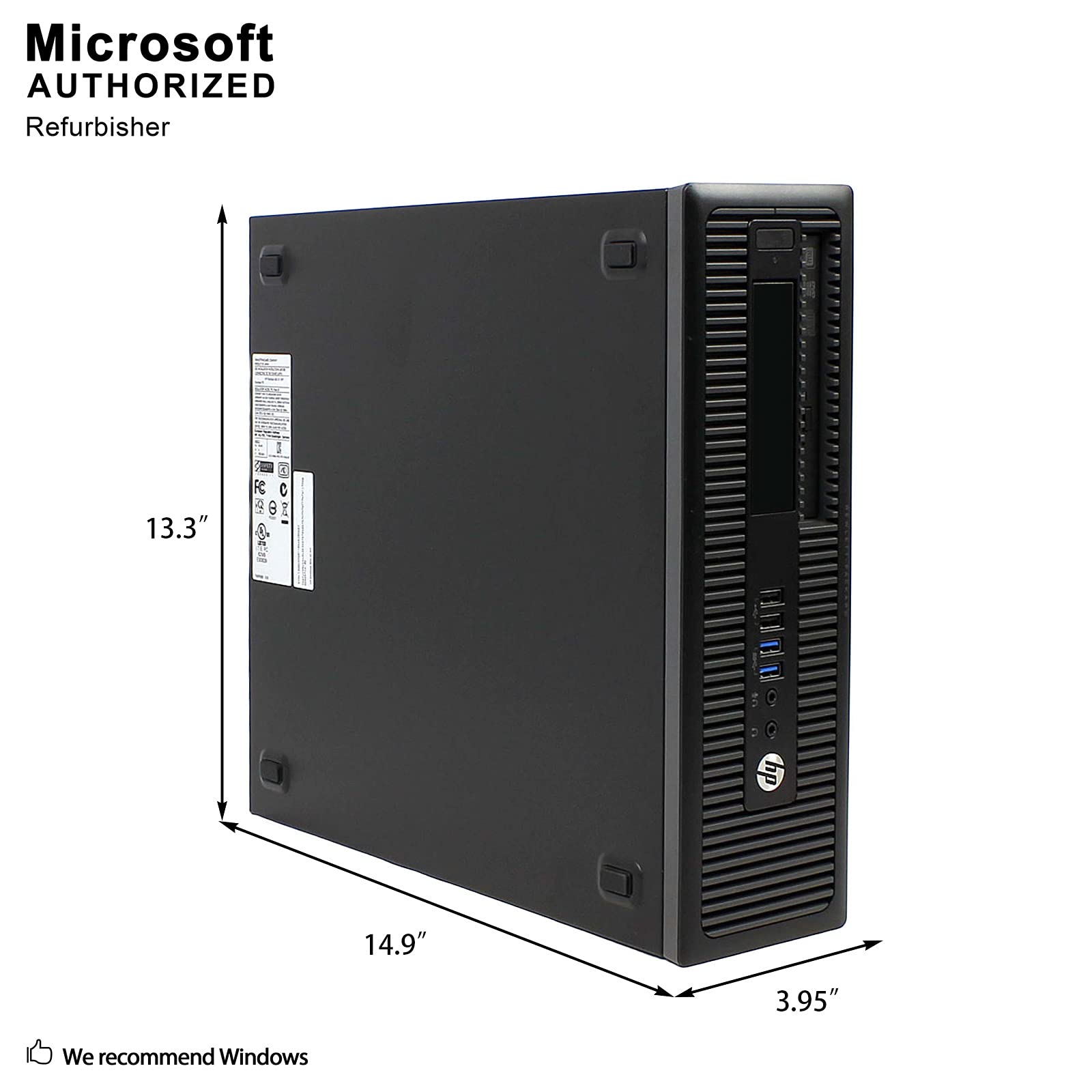 HP EliteDesk 600 G1 Small Form Desktop Computer Tower PC (Intel Quad Core i5-4570, 8GB Ram, 256GB SSD, WiFi, HDMI) Win 10 Pro with CD (Renewed) 1GB Video Card