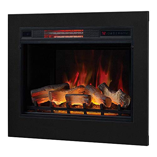 ClassicFlame 28" 3D SpectraFire Plus Infrared Electric Insert & Trim Kit - Black, 28II042FGL & BBKIT-28