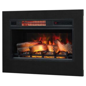 classicflame 26" 3d spectrafire plus infrared traditional electric insert & trim kit - black, 26ii042fgl & bbkit-26