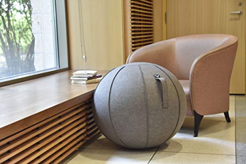 Vivora Luno - Sitting Ball Chair for Office and Home, Lightweight Self-Standing Ergonomic Posture Activating Exercise Ball Solution with Handle & Cover, Classroom & Yoga, Standard