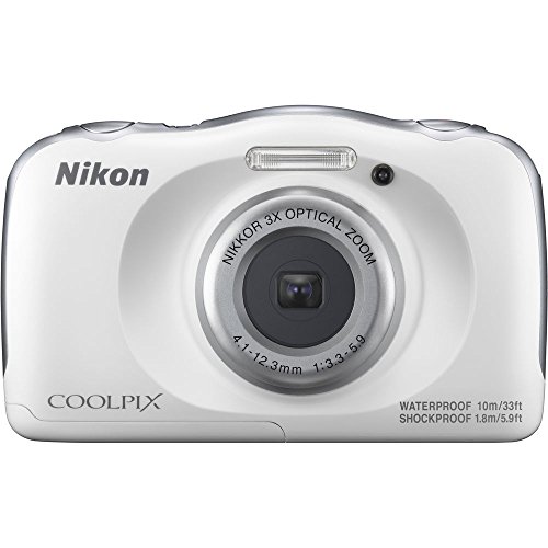 Nikon COOLPIX W100 13.2MP 1080P Digital Camera w/ 3X Zoom Lens, WiFi, SnapBridge, White (26515B) - (Renewed)