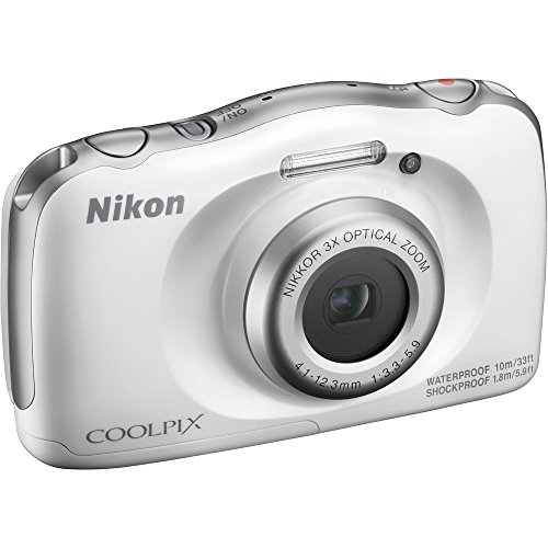 Nikon COOLPIX W100 13.2MP 1080P Digital Camera w/ 3X Zoom Lens, WiFi, SnapBridge, White (26515B) - (Renewed)