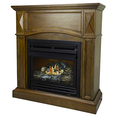 Pleasant Hearth 36 Compact 20,000 Liquid Propane Vent Free Fireplace System 20K BTU, Rich Heritage