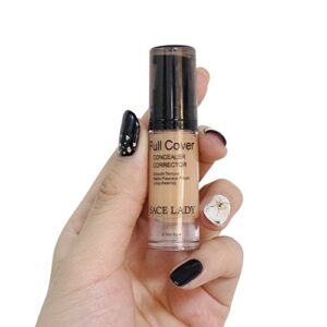 Pro Full Cover Liquid Concealer, Waterproof Smooth Matte Flawless Finish Creamy Concealer Foundation Corrector for Eye Dark Circles Spots Face Concealer Makeup Base, 6ml/0.20Fl Oz