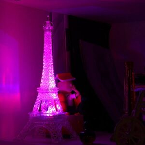 Colorful Eiffel Tower Lighting Desk Bedroom Decoration LED Lamp (7.6 Inch)