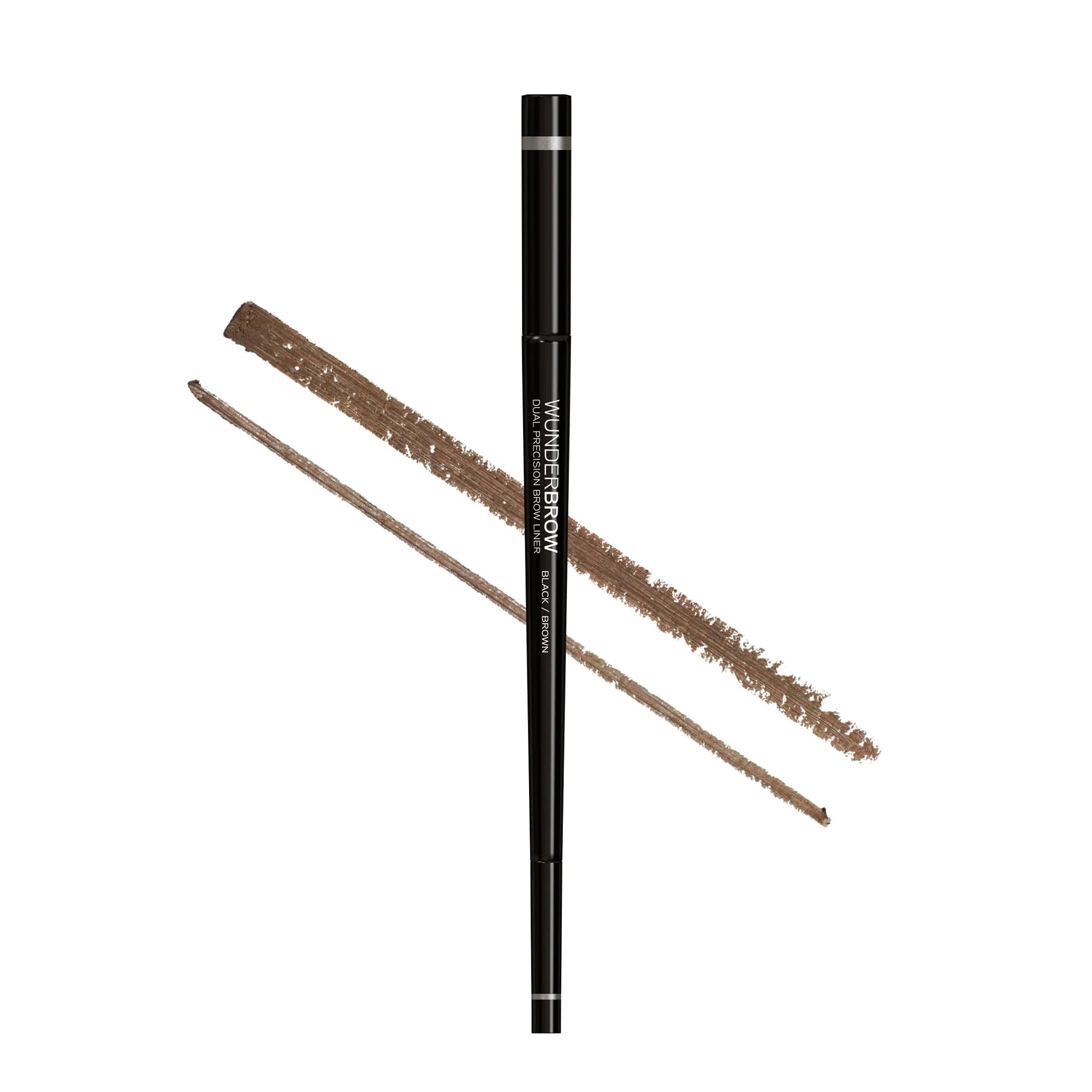 WUNDER2 DUAL BROW LINER Makeup Eyebrow Liner Pencil With Angled Tip and Ultra Fine Tip Dual Precision Brow Liner Eye Brow Make Up, Color Black/Brown