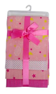 bambini pink four pack receiving blanket-30x40