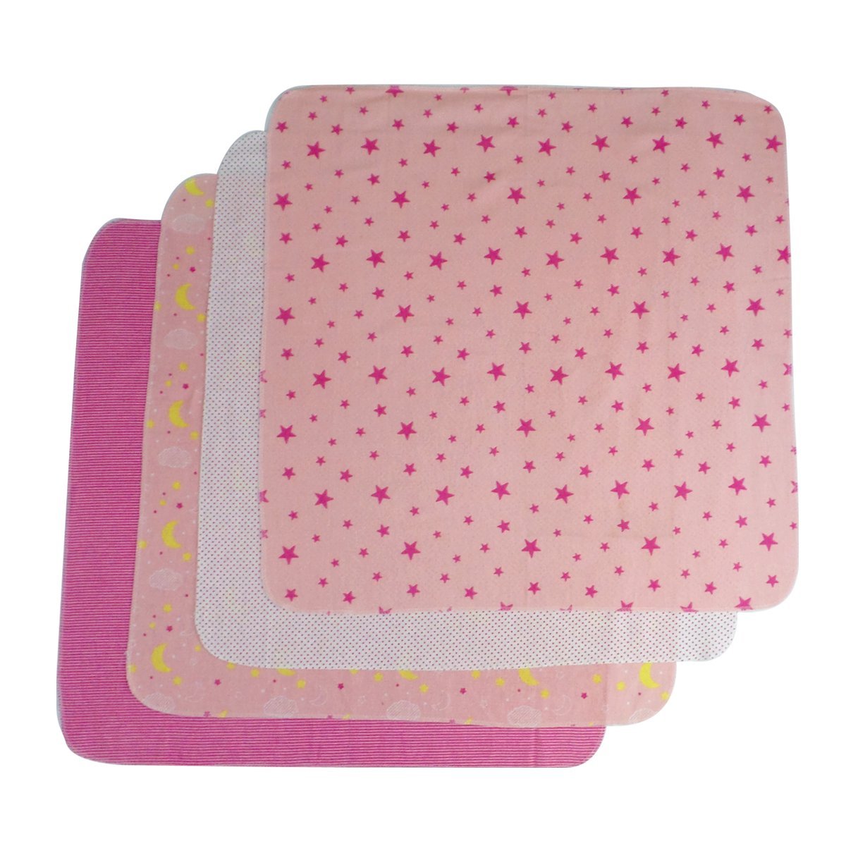 Bambini Pink Four Pack Receiving Blanket-30x40