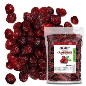 dried cranberries original 4 lbs,(64oz) batch tested gluten & peanut free | resealable bag | high in antioxidant | great for salads cooking, and mixes/sweetened