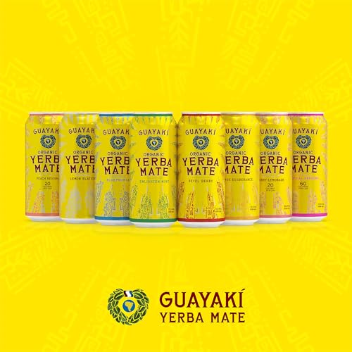 Guayaki Yerba Mate, Clean Energy Drink Alternative, Organic Enlighten Mint, 15.5oz (Pack of 12), 150mg Caffeine