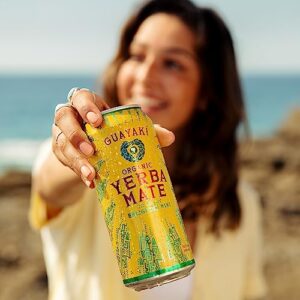 Guayaki Yerba Mate, Clean Energy Drink Alternative, Organic Enlighten Mint, 15.5oz (Pack of 12), 150mg Caffeine