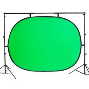 FOTOCREAT 5X 6.5ft Portable Green Screen Backdrop Double-Sided 2-in-1 Blue Screen Pop Up Chromakey Backdrops Collapsible and Reversible Background for Photography,Live Streaming,5’×6.6’/1.5×2m