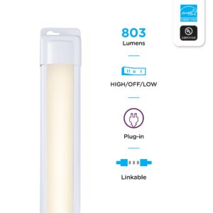 Enbrighten Premium Linkable Under Cabinet Fixture, 24in, LED, Linkable, 803 Lumens, 3000K Bright White, 38848-T1