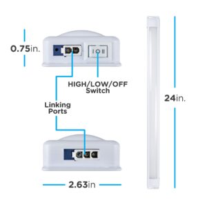 Enbrighten Premium Linkable Under Cabinet Fixture, 24in, LED, Linkable, 803 Lumens, 3000K Bright White, 38848-T1