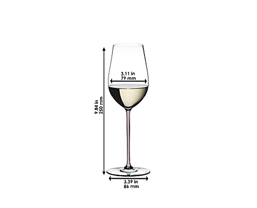 Riedel Fatto A Mano Riesling Glass, 1 Count (Pack of 1), Pink