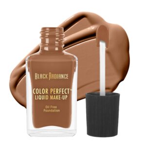 black radiance color perfect liquid full coverage foundation makeup, caramel, 1 fluid ounce