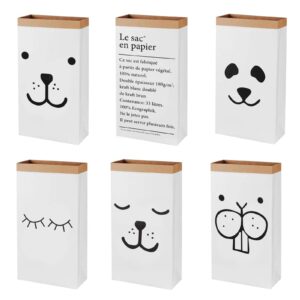 kangkang cute cartoon kraft paper storage linen bag kids toys clothing organizer basket for children room nursery home decor (text)