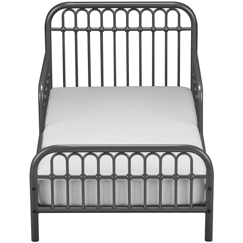 Little Seeds Monarch Ivy Metal Toddler Bed, Graphite Gray