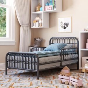 Little Seeds Monarch Ivy Metal Toddler Bed, Graphite Gray