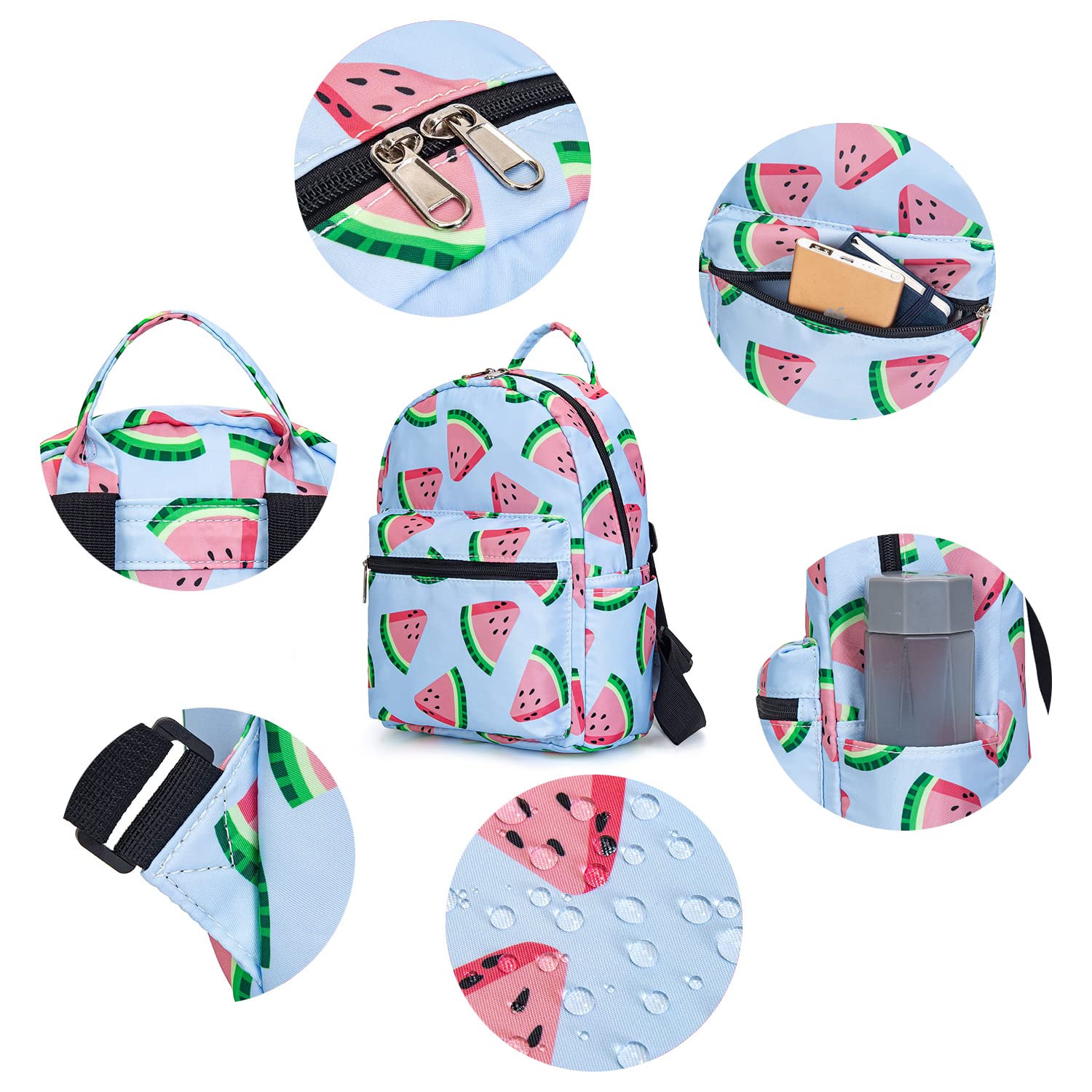 Cute 10 inch mini pack bag backpack for grils children and adult (watermelon)