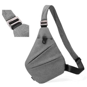 weiatas sling bag chest shoulder backpack crossbody bags for men women travel outdoors (grey)