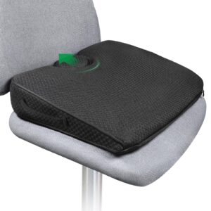 iHealthComfort Portable Memory Foam Wedge Seat Cushion-Car&Truck Seat Cushion for Tailbone Stress Back Pain Relief(16x13.7inches)