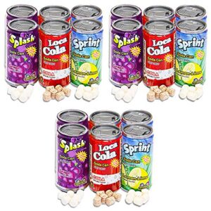 soda can fizzy candy value pack -- 3 six-packs (18 cans total, candy party favors)