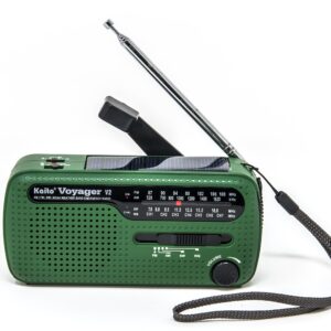 Best NOAA Portable Solar/Hand Crank AM/FM, Shortwave & NOAA Weather Emergency Radio with USB Cell Phone Charger & LED Flashlight (Green)