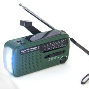 Best NOAA Portable Solar/Hand Crank AM/FM, Shortwave & NOAA Weather Emergency Radio with USB Cell Phone Charger & LED Flashlight (Green)