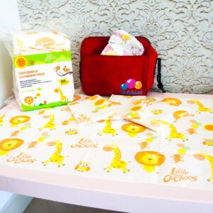 30 Large Disposable Changing Pads Mats Sanitary Baby Infant Toddler Diaper Liners Covers for Travel Changing Station Tables. Soft and Waterproof. Buy Now!