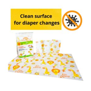 30 Large Disposable Changing Pads Mats Sanitary Baby Infant Toddler Diaper Liners Covers for Travel Changing Station Tables. Soft and Waterproof. Buy Now!