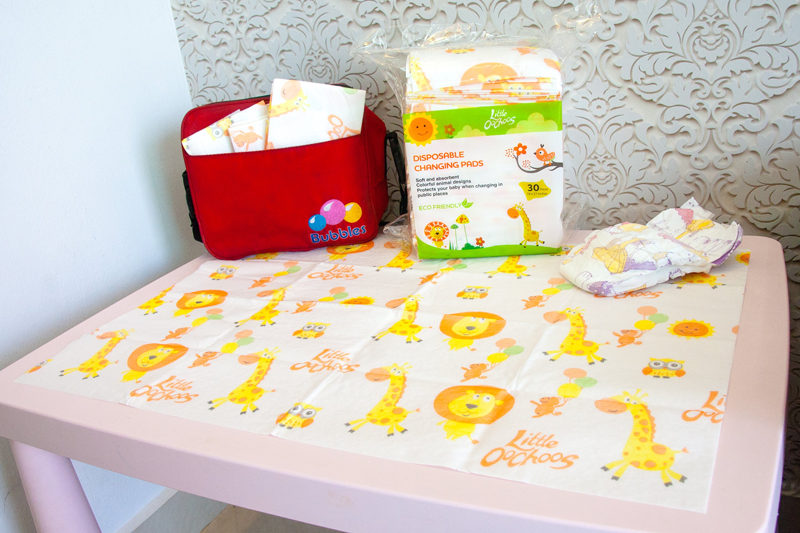 30 Large Disposable Changing Pads Mats Sanitary Baby Infant Toddler Diaper Liners Covers for Travel Changing Station Tables. Soft and Waterproof. Buy Now!