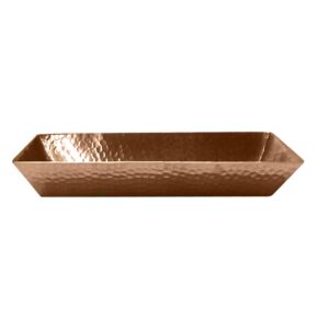 nu steel hammered copper metal toilet tank tray for bathrooms, vanity, jewelry, and plants