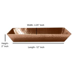 nu steel Hammered Copper Metal Toilet Tank Tray for Bathrooms, Vanity, Jewelry, and Plants